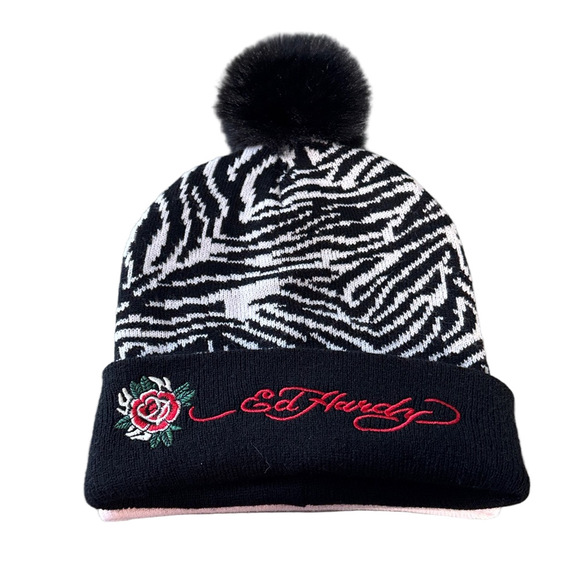 Ed Hardy | Accessories | Ed Hardy Set Of Two Hats Zebra Print With ...